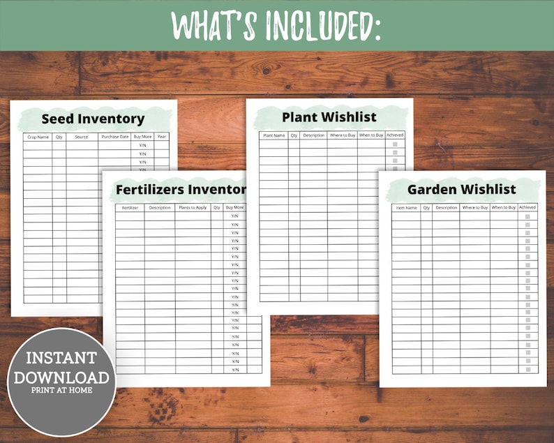 Printable Garden Planner Bundle Seed Inventory Plant Profile | Etsy