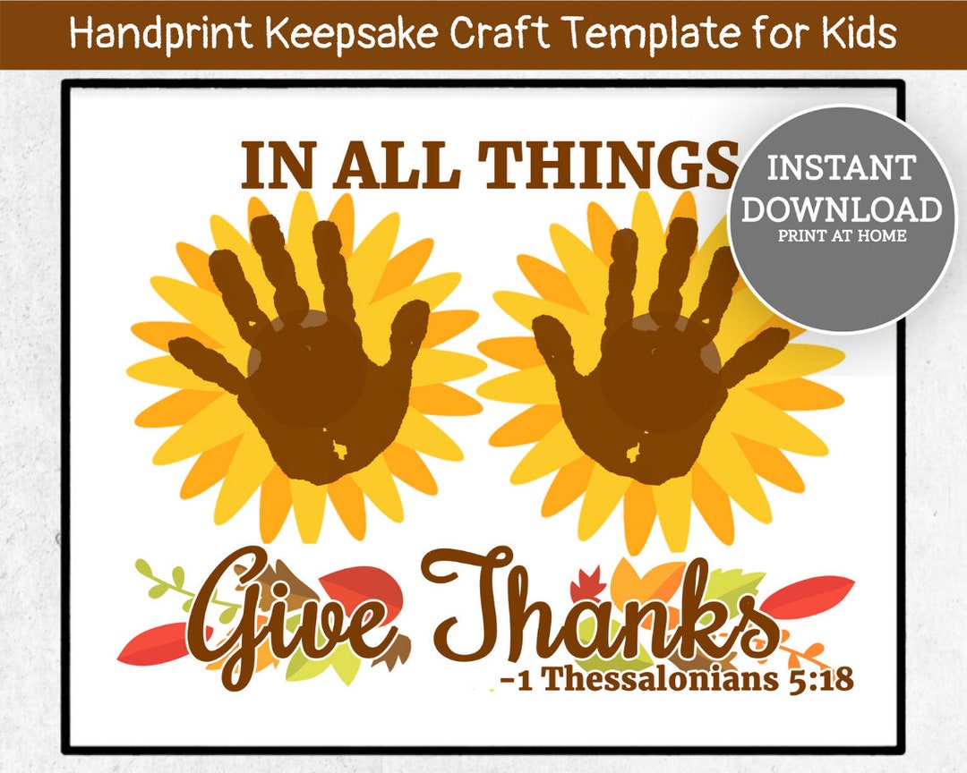 Christian Homeschool Printable in All Things Give Thanks Sunflower ...