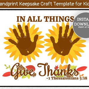 Christian Homeschool Printable in All Things Give Thanks Sunflower ...