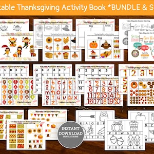 Thanksgiving Busy Book for Toddler Printable Thanksgiving Activities ...