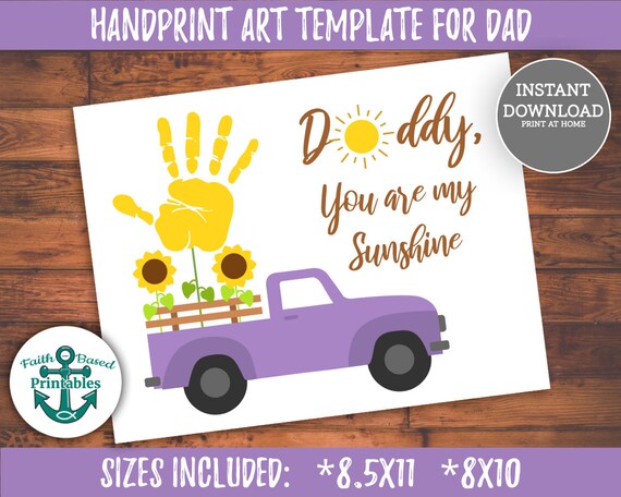 Father's Day Handprint Craft Printable Gift for Daddy You | Etsy