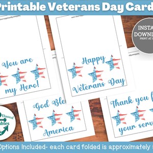 Printable Veterans Day Cards Military Appreciation Card Happy Memorial ...