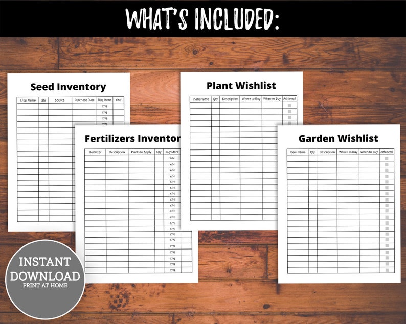 Printable Garden Planner Bundle Simple Garden Planning Journal | Etsy