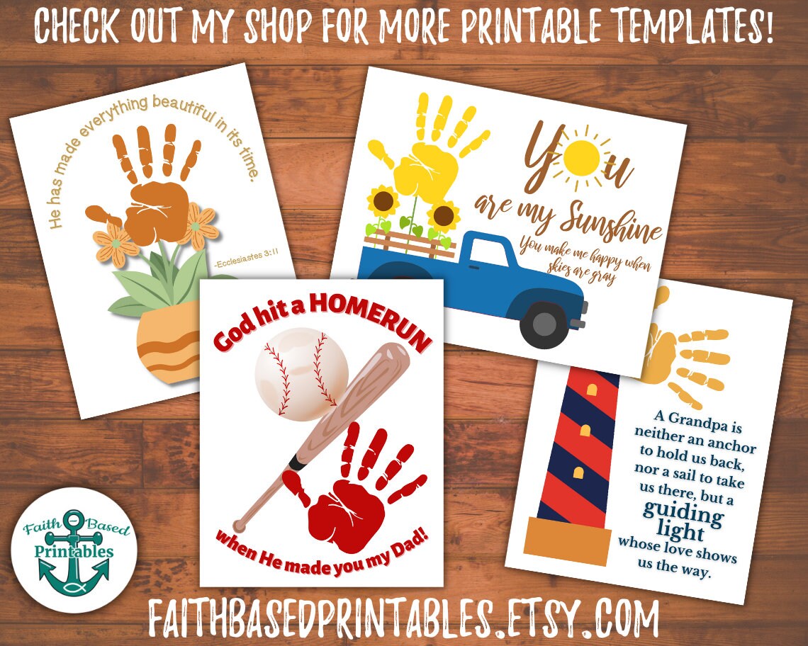 Handprint Gift Printable Fathers Day Handprint Art for Dad - Etsy