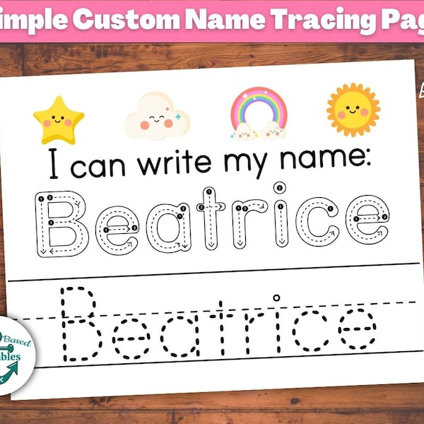 EDITABLE Name Tracing - Etsy Canada