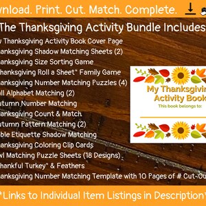 Thanksgiving Busy Book for Toddler Printable Thanksgiving Activities ...