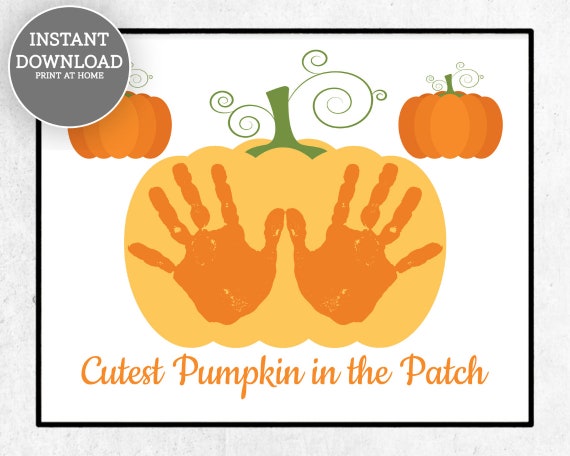 Cutest Pumpkin in the Patch Handprint Craft Fall Handprint | Etsy