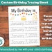 Custom Birthday Tracing Sheet Date of Birth Handwriting Practice ...