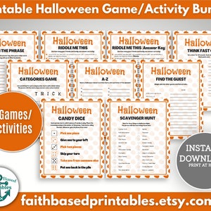 Halloween Game Bundle Printable Games Riddle Me This Candy Dice ...
