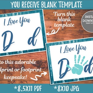 Printable Handprint Gift for Dad I Love You Dad Hand Print Keepsake ...