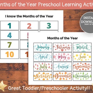 I Know the Months of the Year Printable Matching Activity, Printable ...