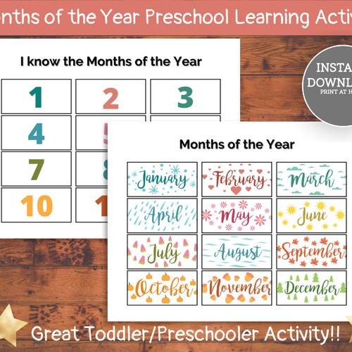 I Know the Months of the Year Printable Matching Activity - Etsy