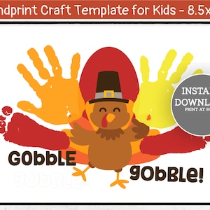 Thanksgiving Handprint Art Craft Turkey Made Out of Handprint Gobble ...