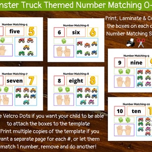 Preschool Worksheets Prek Counting Practice Monster Trucks Toddler ...