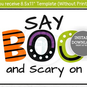 BOO Ghost Printable Halloween Handprint Craft, BOO Handprint Card, Say ...