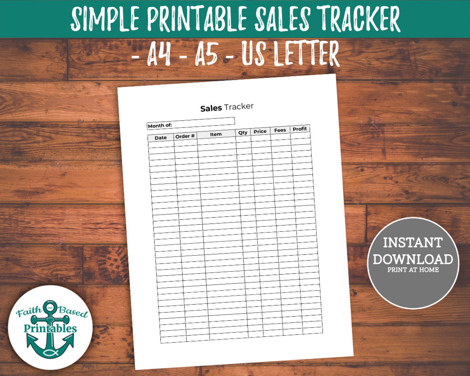 Printable Sales Log Sales Tracker Template Sales Sheet PDF - Etsy
