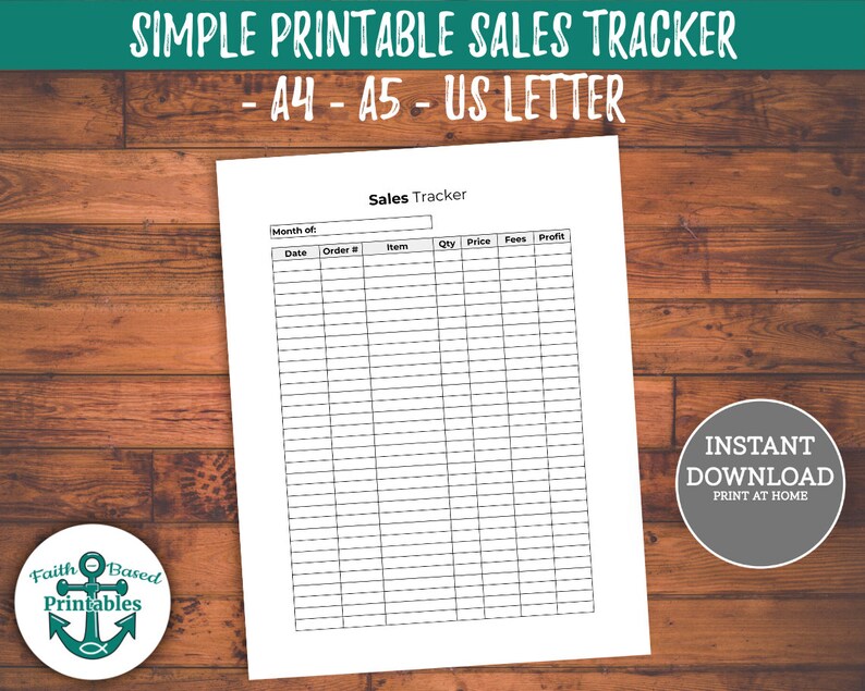 Printable Sales Log Sales Tracker Template Sales Sheet PDF | Etsy