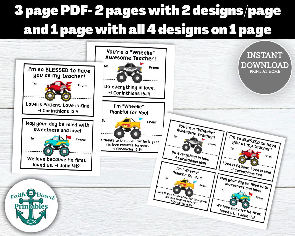 Christian Teacher Valentine Cards for Teachers From Boys - Etsy