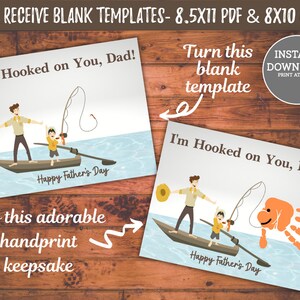 Happy Father's Day Handprint Printable Art for Dad I'm Hooked on You ...