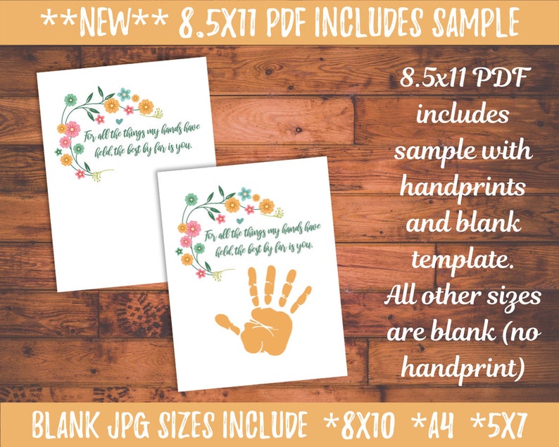 Printable Handprint Craft Mother's Day Gift for Grandma - Etsy