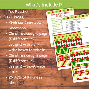 Printable Christmas Kindness Countdown for Kids Printable Advent ...