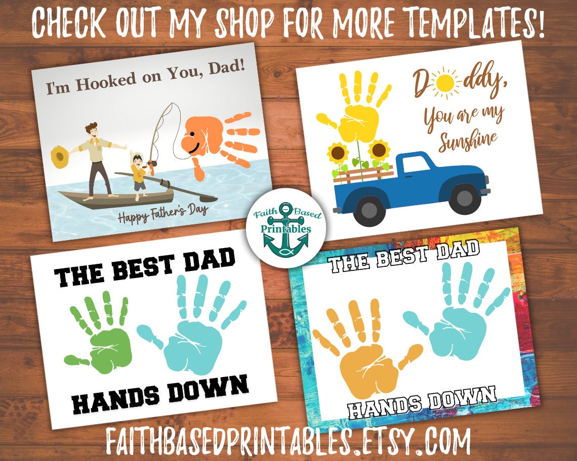 Printable Father's Day Handprint Craft Bundle Sports - Etsy UK