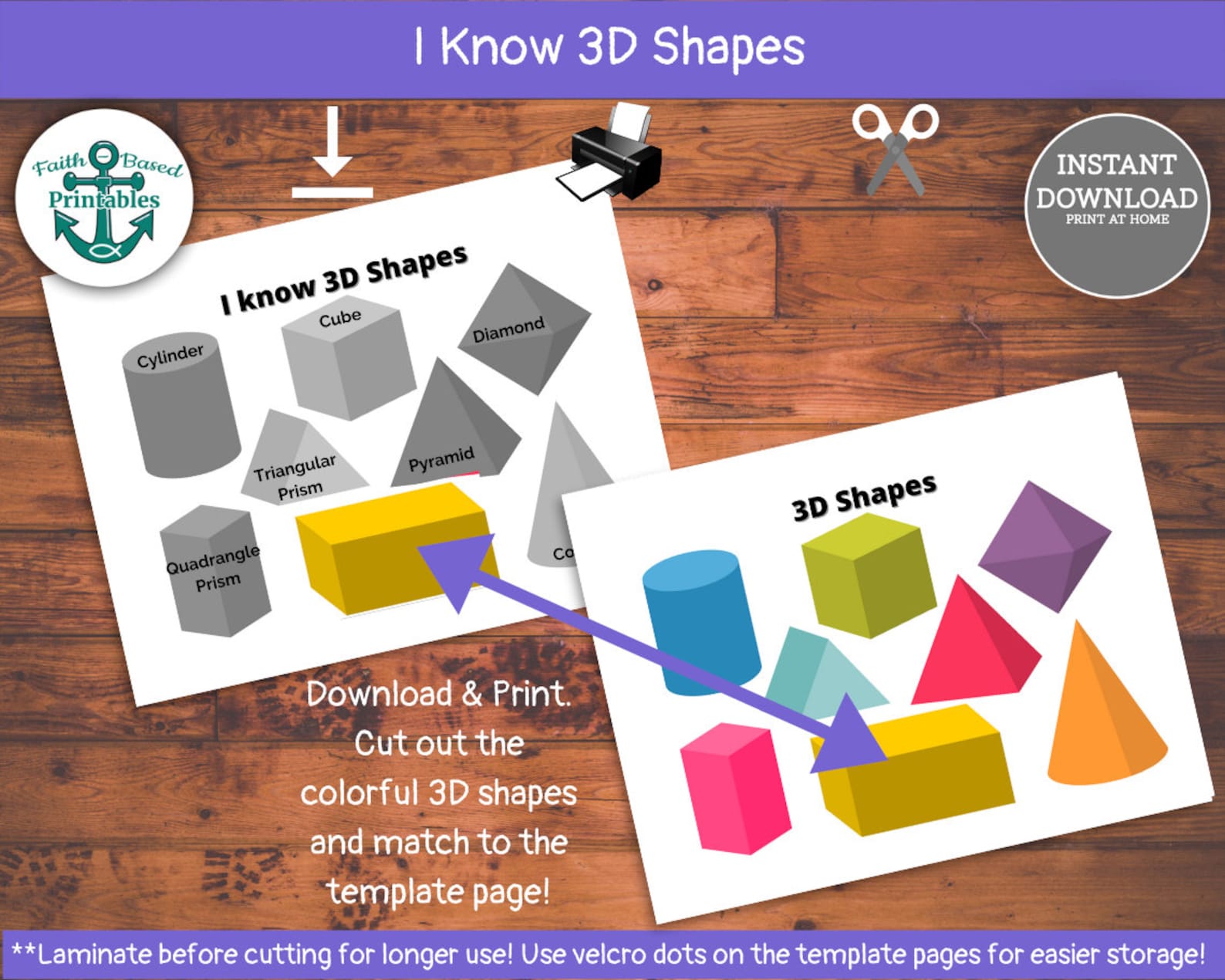 Preschool Learning Shapes and 3D Shapes Sorting Printable - Etsy