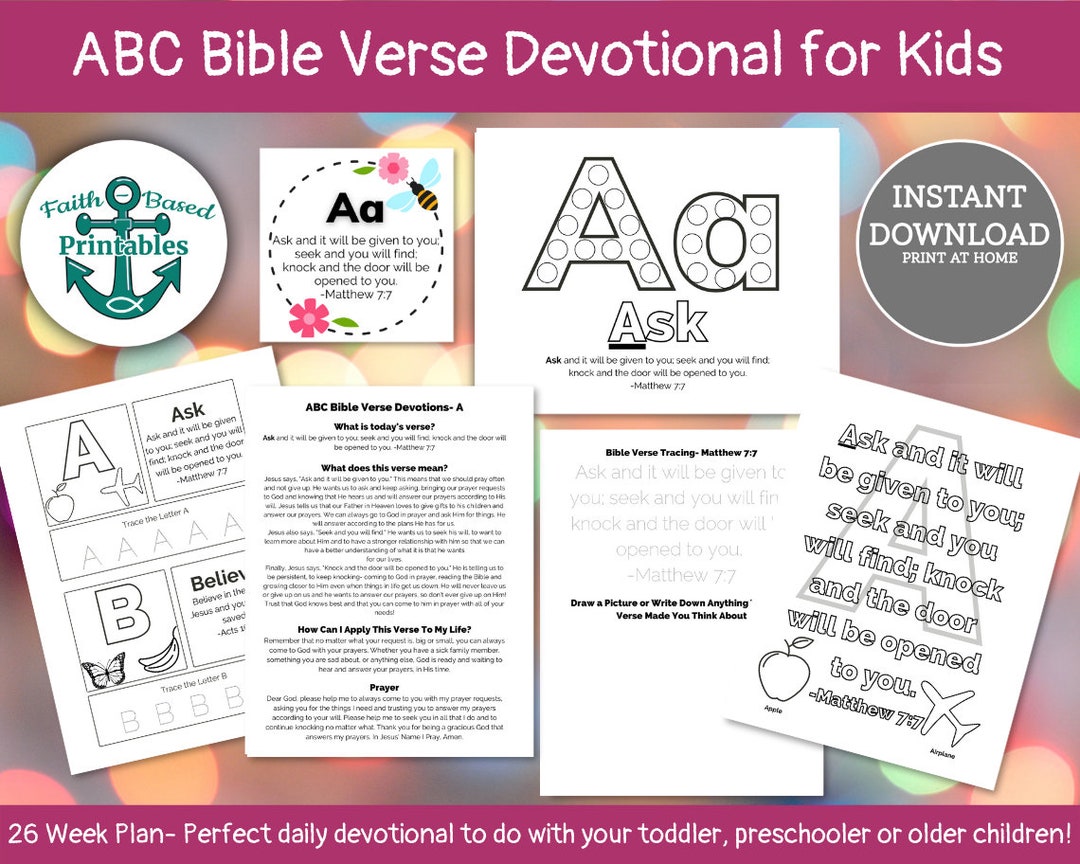 Christian Homeschool Prek Printable ABC Devotion for Kids ABC Bible ...