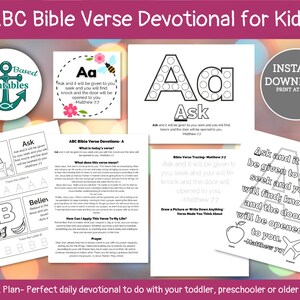 Christian Homeschool Prek Printable ABC Devotion for Kids ABC Bible ...
