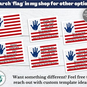 Handprint Card for Veteran Memorial Day Veterans Day Craft Hand Print ...