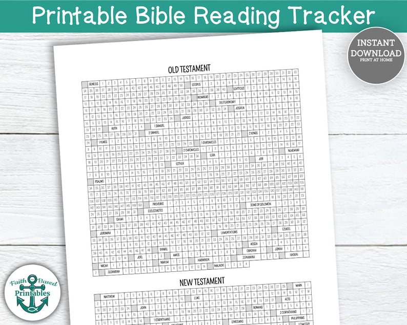 Bible Reading Log Printable Bible Reading Tracker Plan Old New - Etsy
