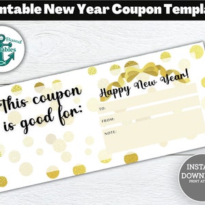 Printable Happy New Year Coupon Book Template Blank Coupons Gifts for ...