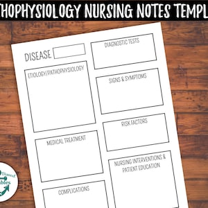 Patho Nursing Notes Template Disease Template Pathophysiology Study ...
