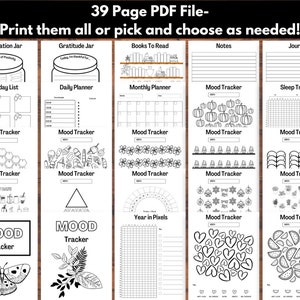 Mood Tracker Journal Printable Daily Mood and Productivity Planner ...