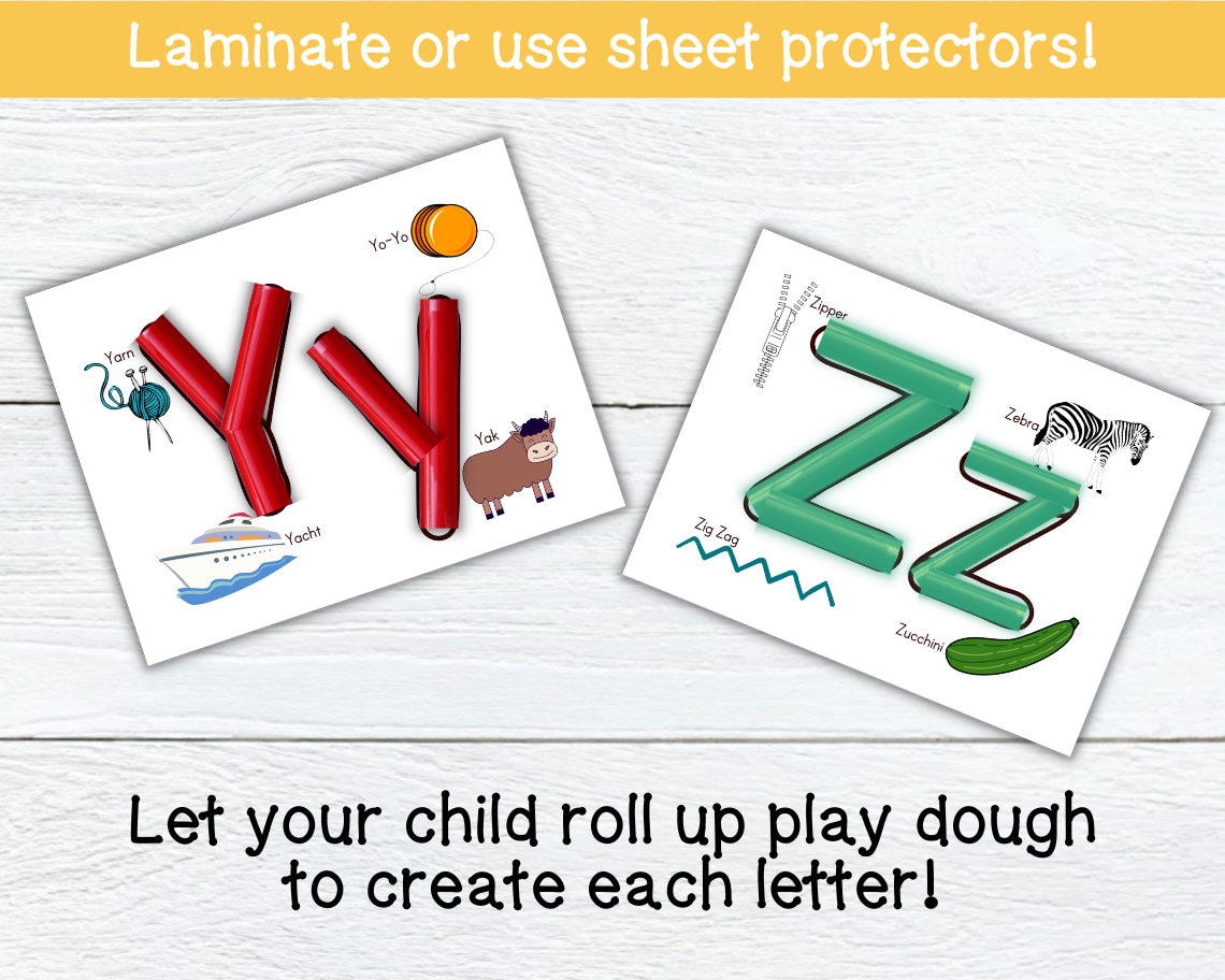 Alphabet Play Dough Mats Printable ABC Playdough Sheets Preschool ...