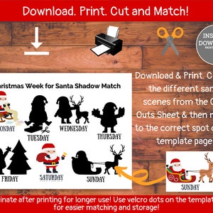 Printable Santa Activity Page Christmas Busy Book Santa Shadow Matching ...
