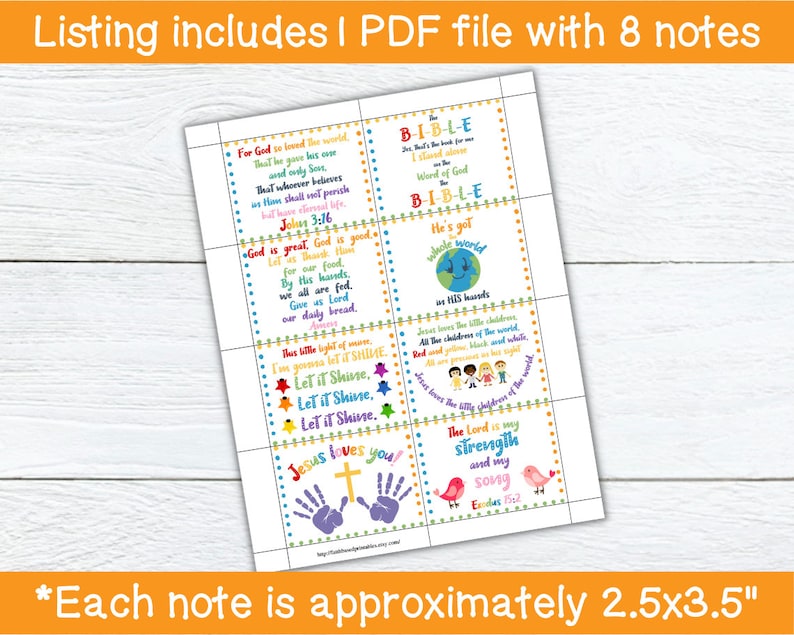 Christian Lunch Box Notes for Kids Lunchbox Notes Jesus Loves You Note ...