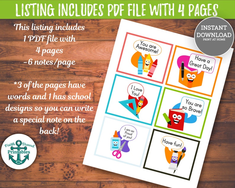 Kindergarten Lunch Box Notes for Kids Lunchbox Notes Lunch - Etsy