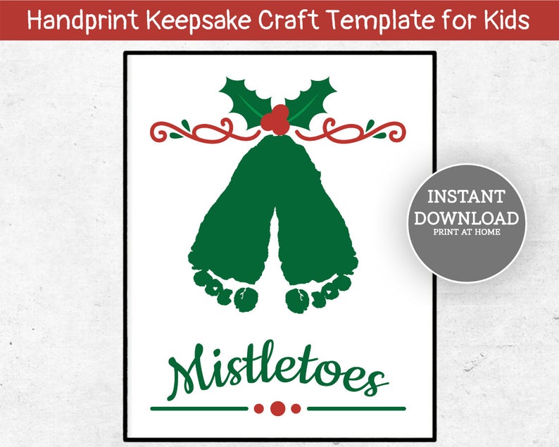 Mistletoes Footprint Craft Christmas Footprint Art Merry - Etsy