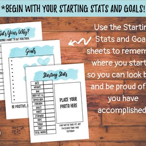 Printable Weight Loss Journal With Meal Planner Template Blue Weight ...