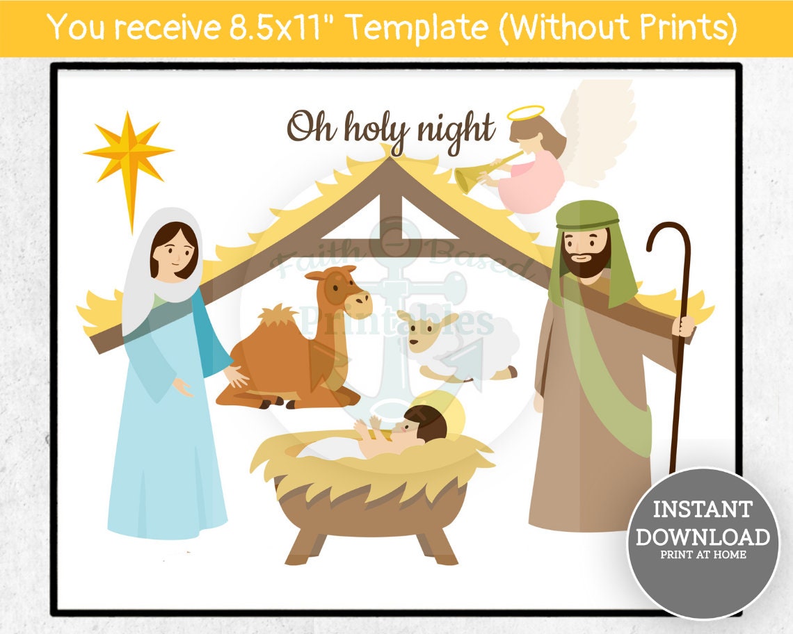 Christmas Nativity Scene Footprint Craft Footprint Nativity | Etsy