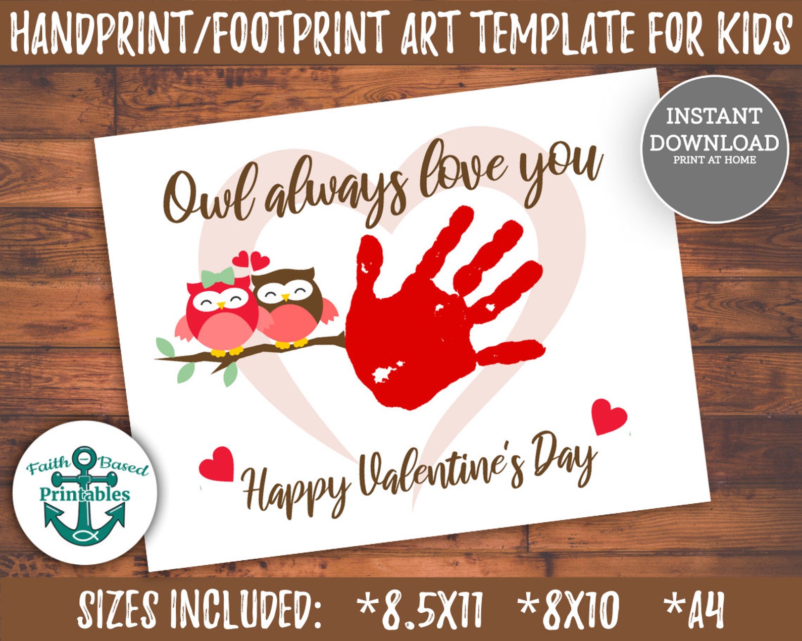 Owl Always Love You Valentines Handprint Craft Printable - Etsy