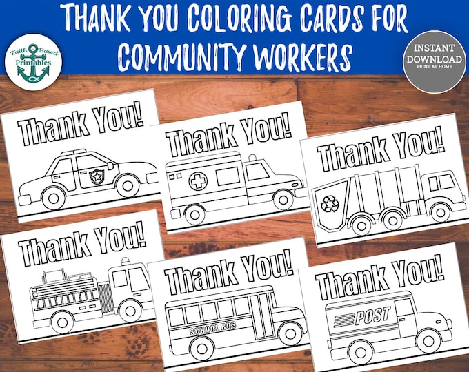 First Responder Appreciation Card 1st Responders Coloring - Etsy