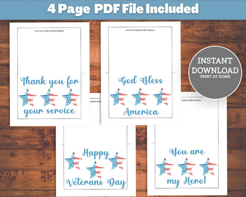 Printable Veterans Day Cards Military Appreciation Card Happy - Etsy
