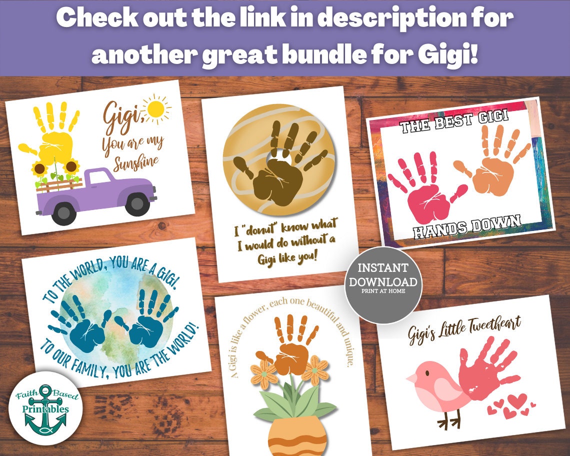 Handprint Art for Gigi Mother's Day Gift Hand Print Craft Bundle ...