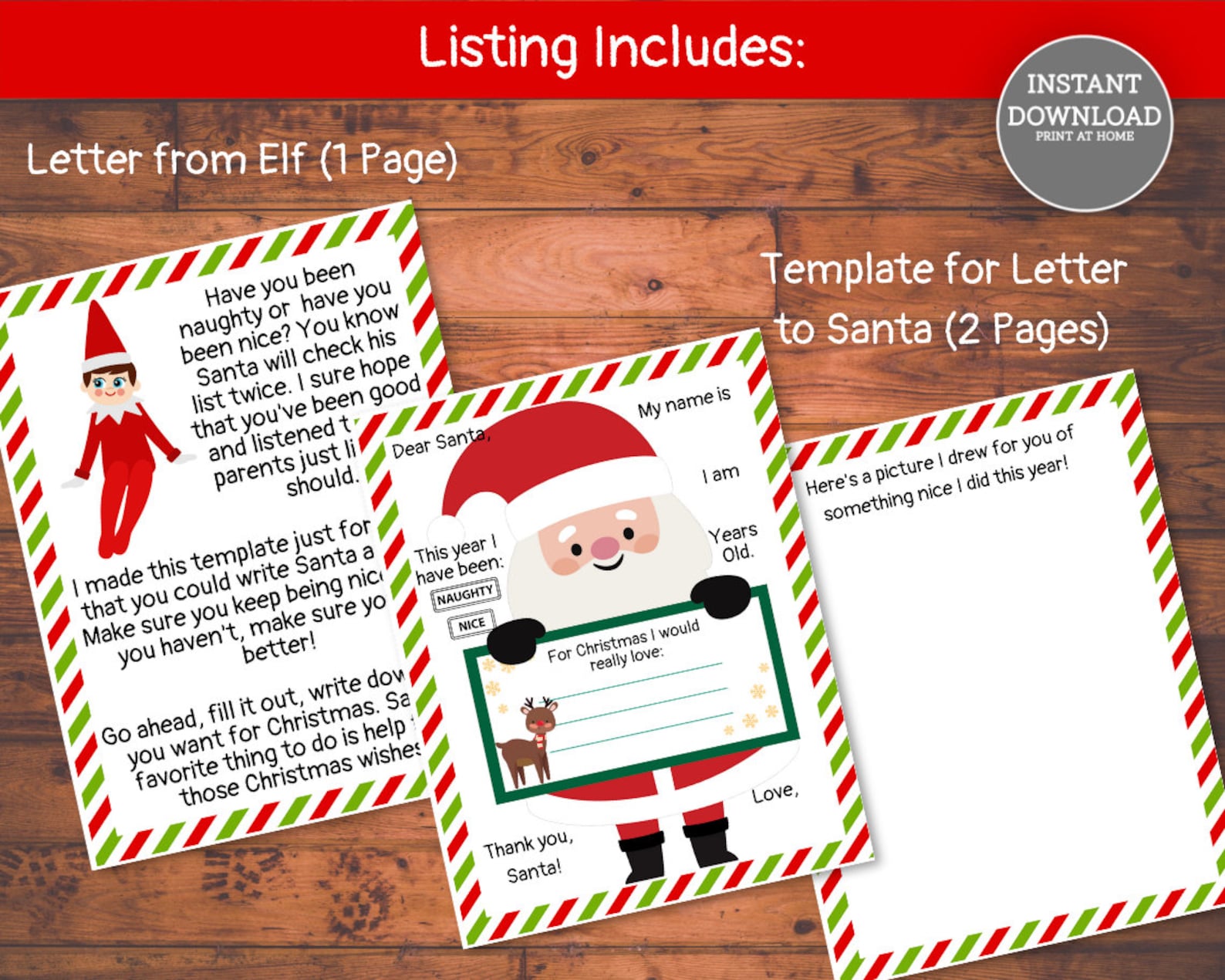 Elf Letters to Santa Template Easy Elf Ideas 2021 Elf - Etsy