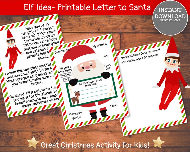 Elf Letters to Santa Template Easy Elf Ideas 2021 Elf - Etsy