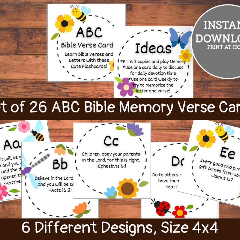 Abc Bible Verse Cards - Etsy