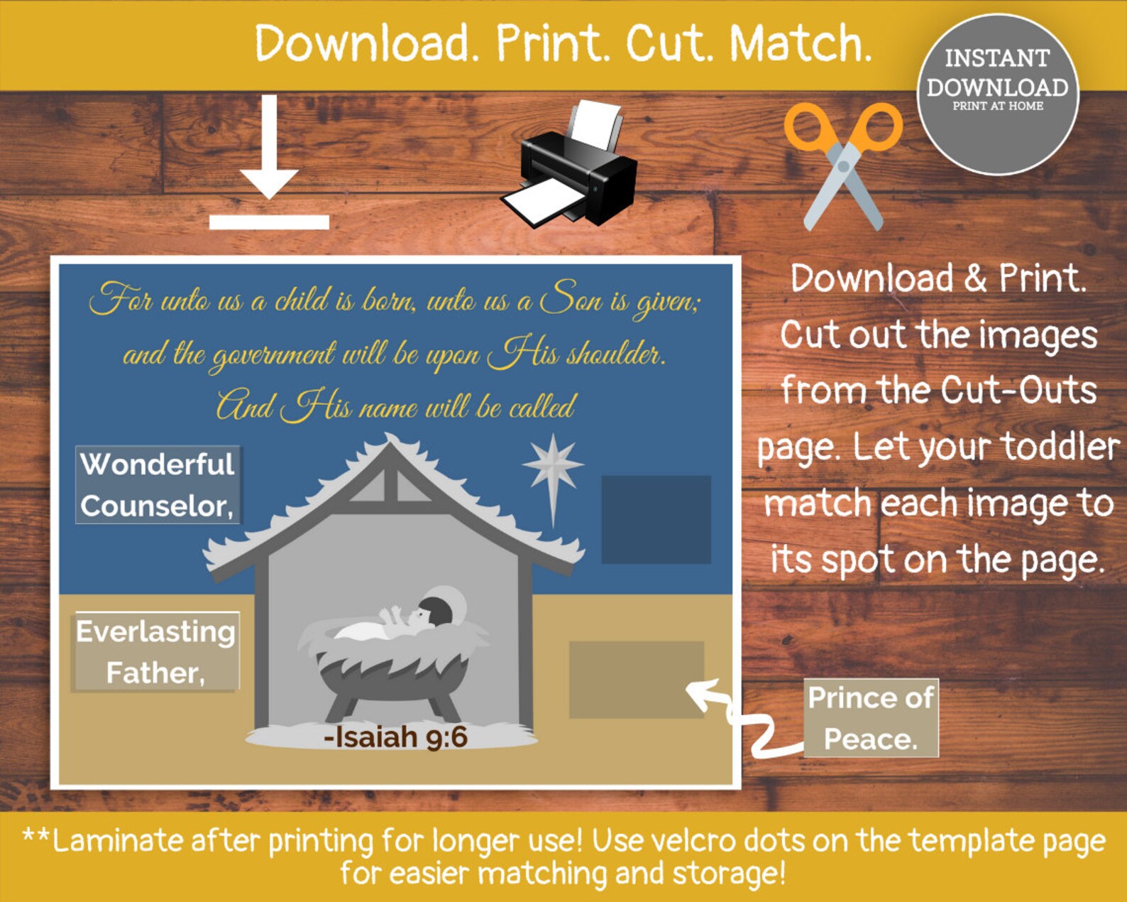 Isaiah 9:6 Nativity Scene Printable Bible Verse Activity - Etsy