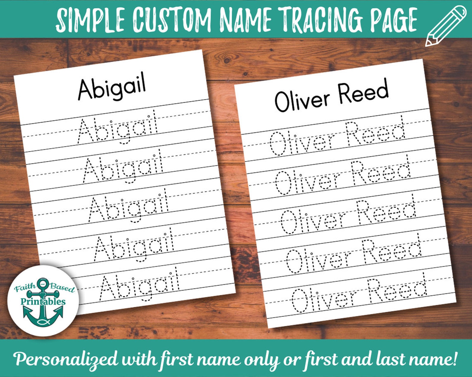 Custom Name Tracing Sheet Handwriting Practice Personalized - Etsy